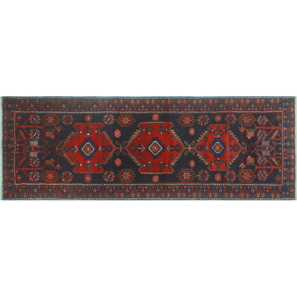 Isabelline Deneshia One-of-a-Kind 3'5" X 9'10" 2022 Runner Wool Area Rug Navy | Wayfair